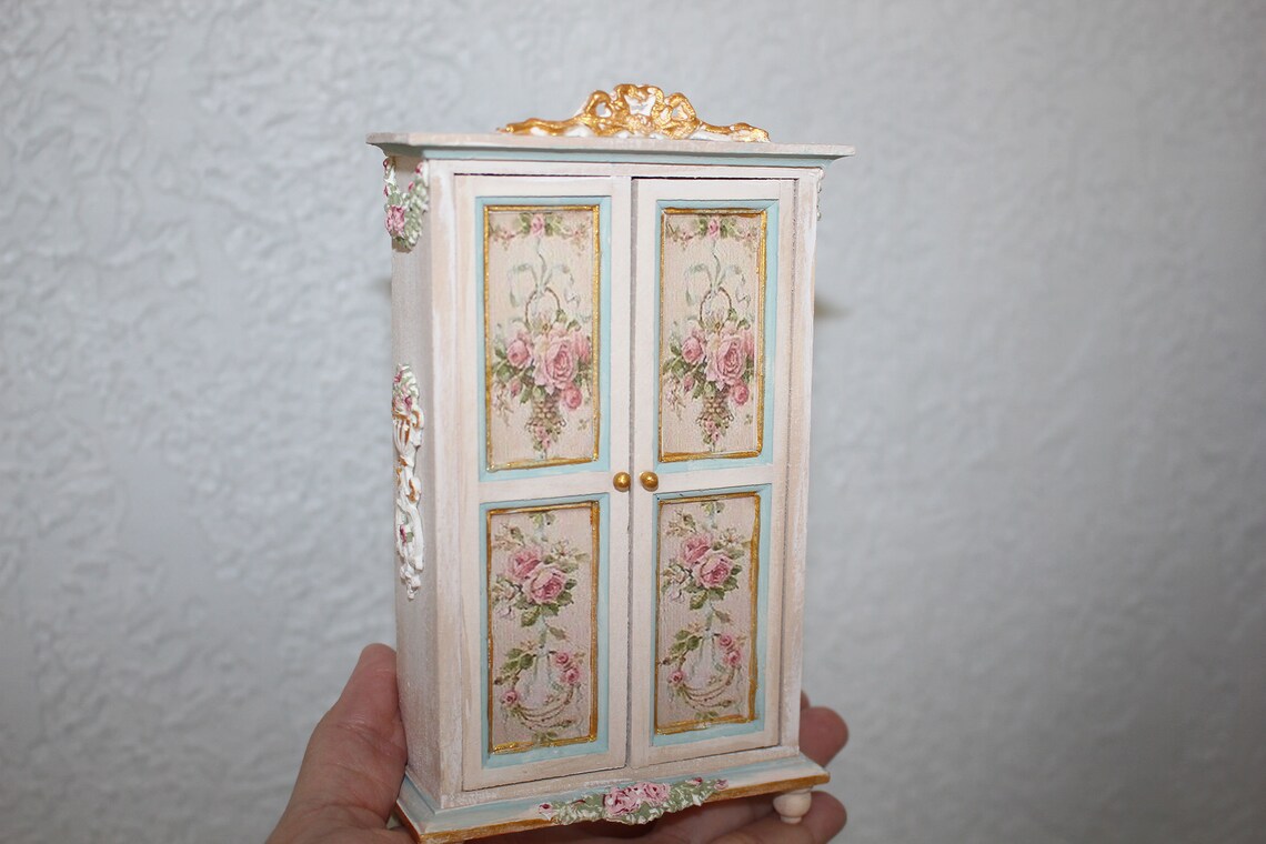 Miniature Cabinet Dollhouse Furniture Closet Hand-painted & - Etsy