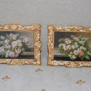 Dollhouse Furniture, Wall Plaque Roses, Miniature Picture, Painting ...