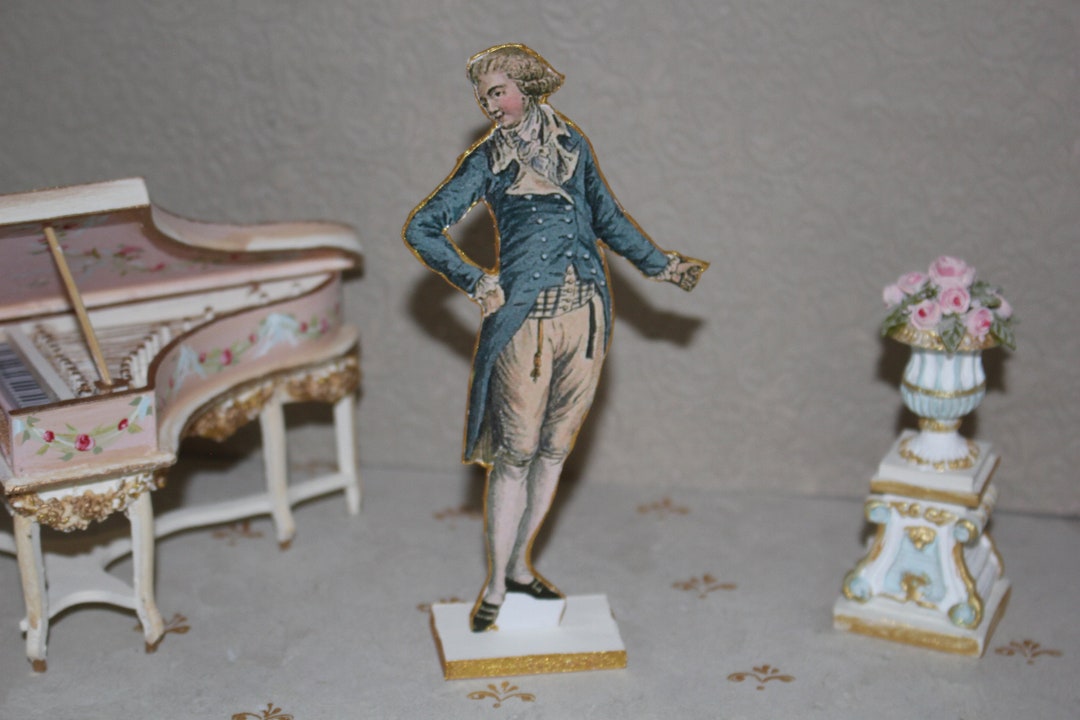 Miniature Doll, French Rococo Gentleman Doll, Handmade Paper Doll, Mini ...