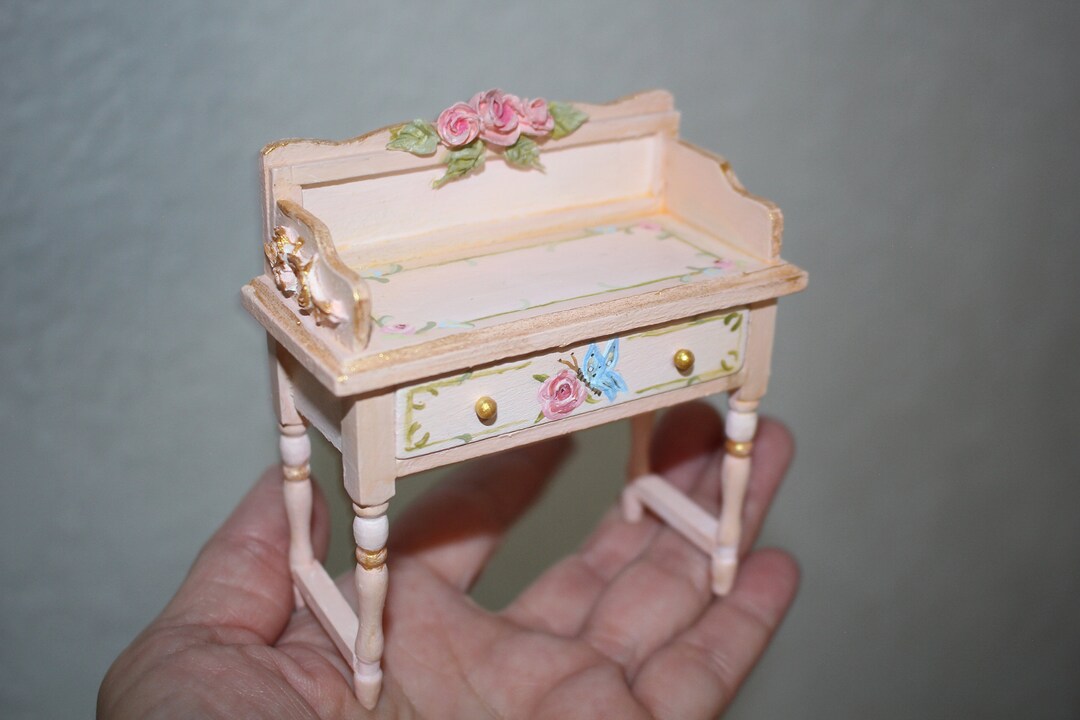 Miniature Side Table / Changing Table for Nursery / Victorian Desk for ...