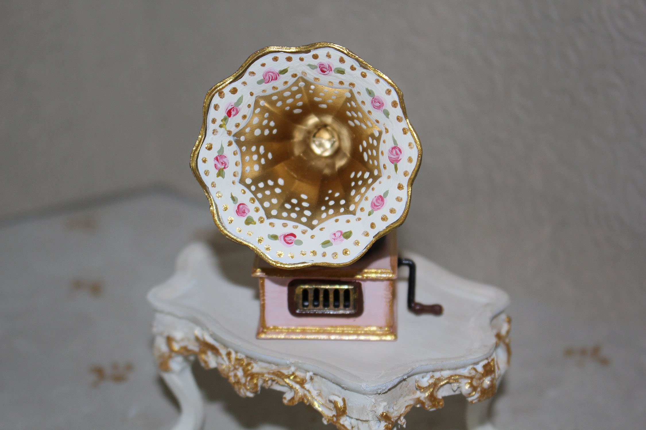 Miniature Gramophone Hand-painted Dollhouse Furniture - Etsy