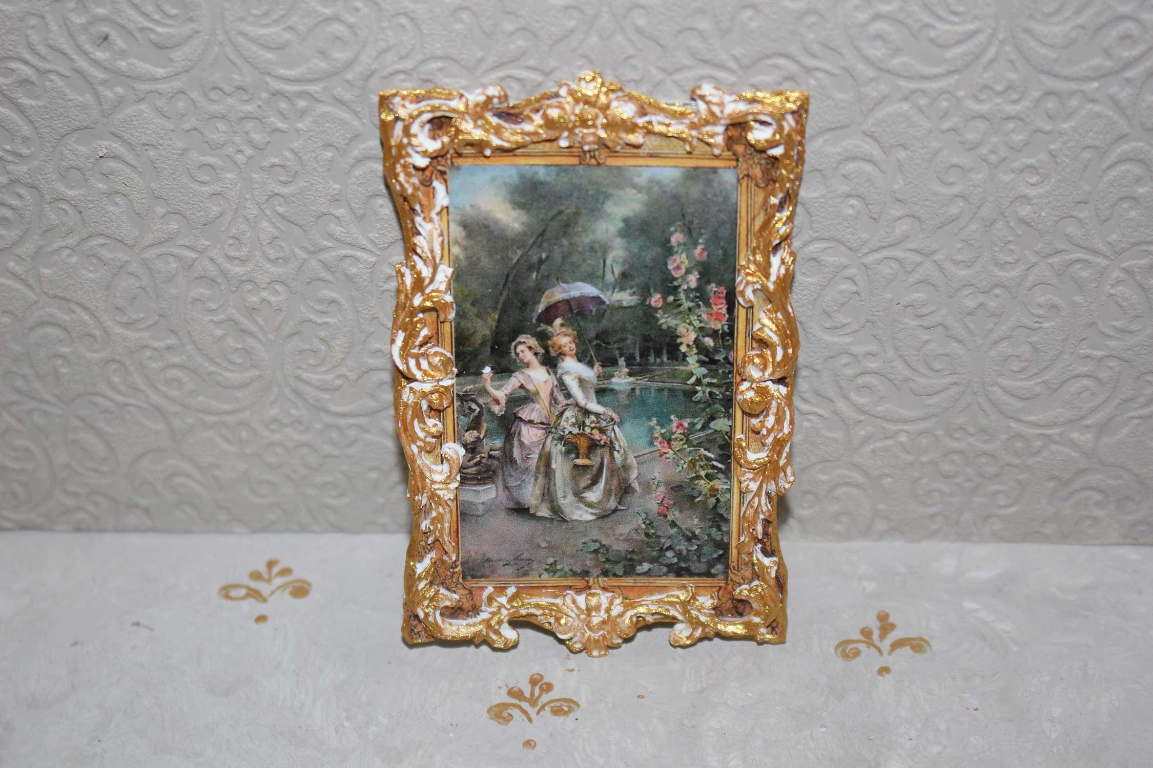 Miniature Picture Wall Plaque of Antique Painting 1700's - Etsy