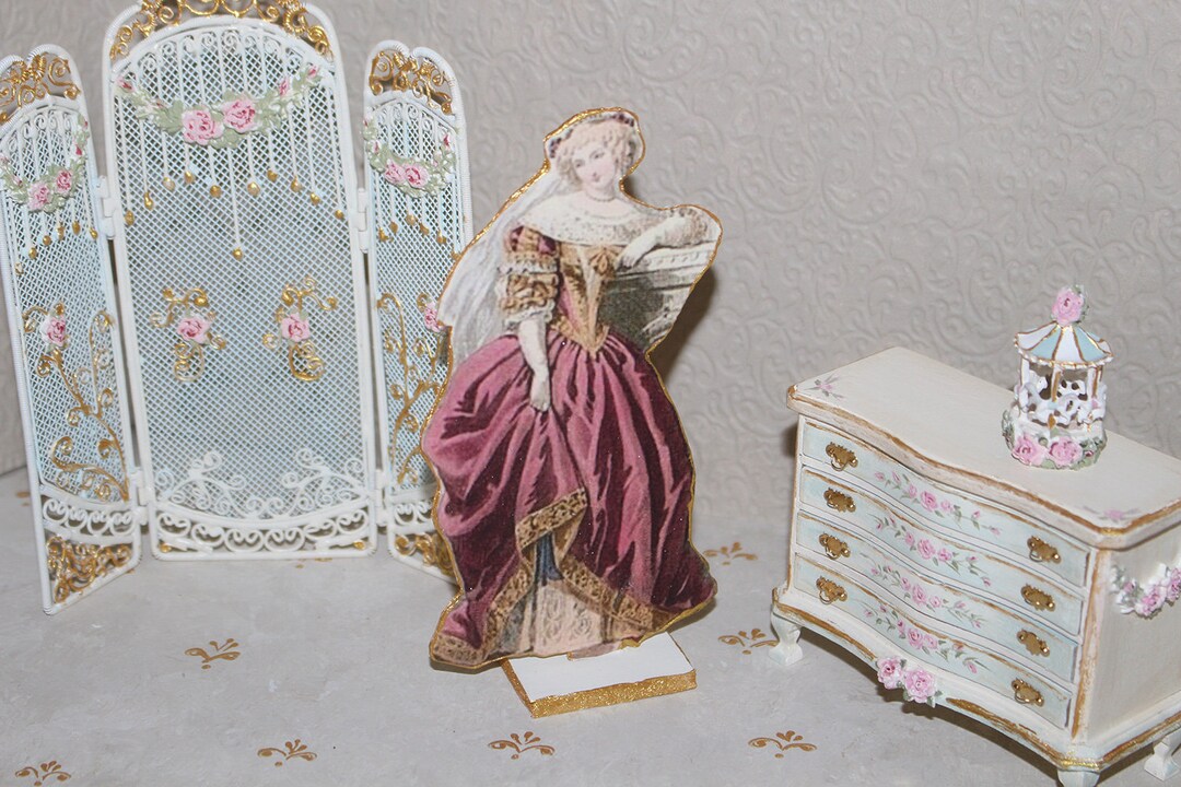 Marie Antoinette Miniature Doll, French Rococo Lady Doll, Handmade ...