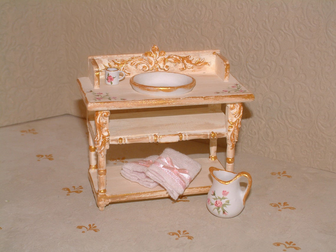 Miniature Wash Stand Bowl and Pitcher Hand-painted French - Etsy