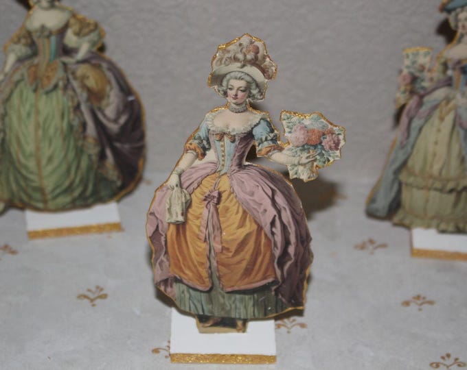 Marie Antoinette Miniature Paper Doll, French Rococo Lady Doll ...