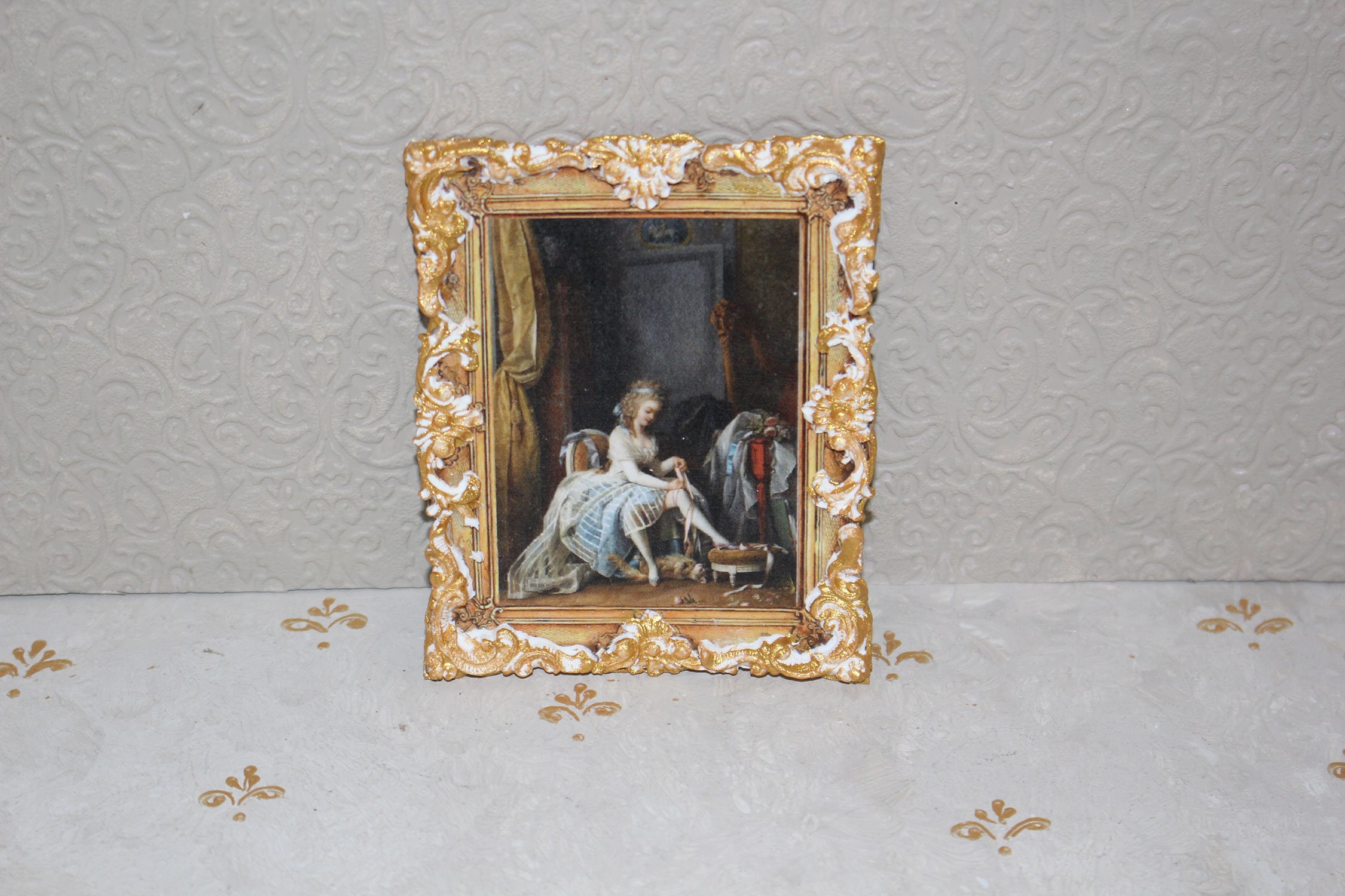 Miniature Wall Plaque Rococo Lady Getting Dressed 1700's - Etsy