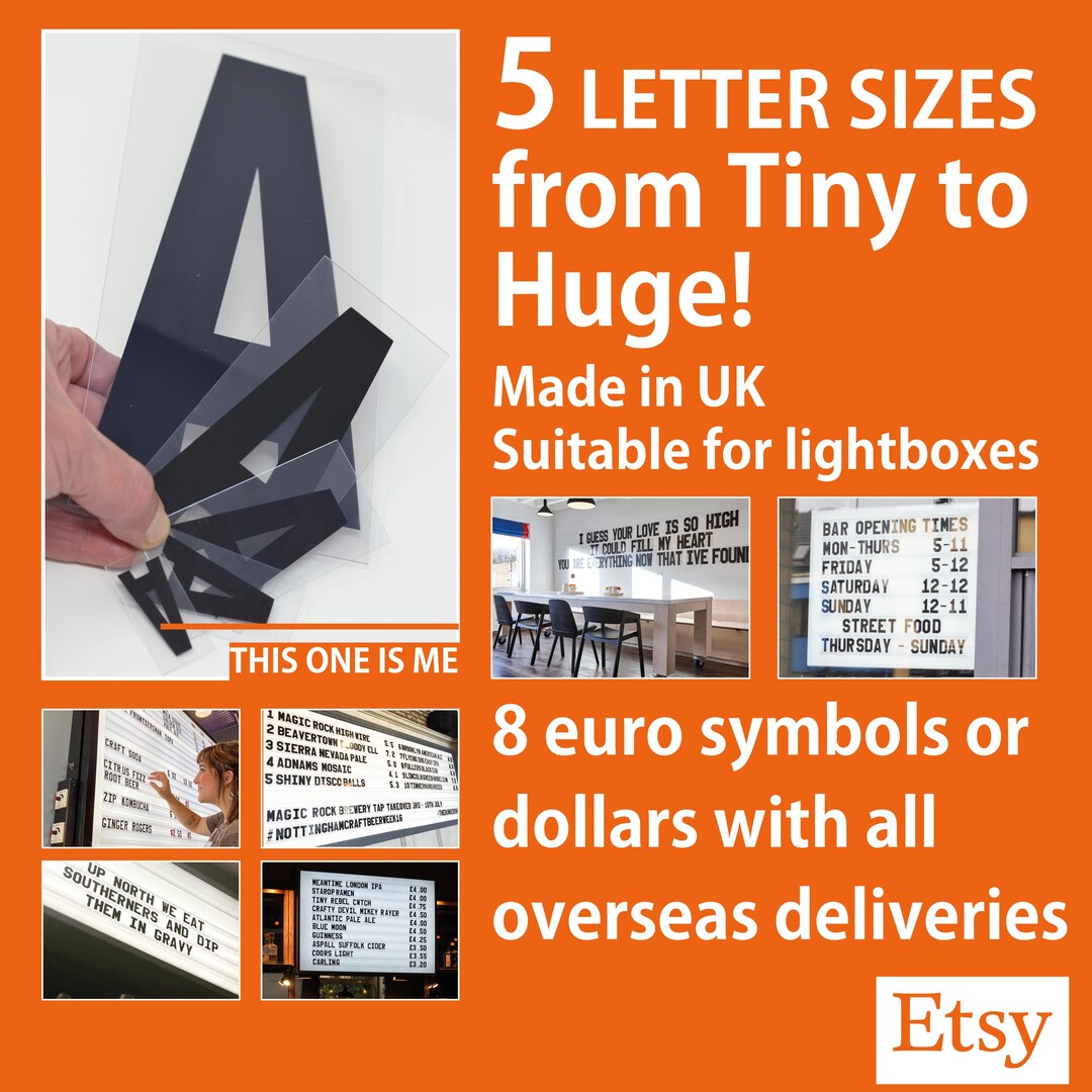 Tiny USA Changeable Sign Letters, Bar Menu Letters, Interchangeable ...