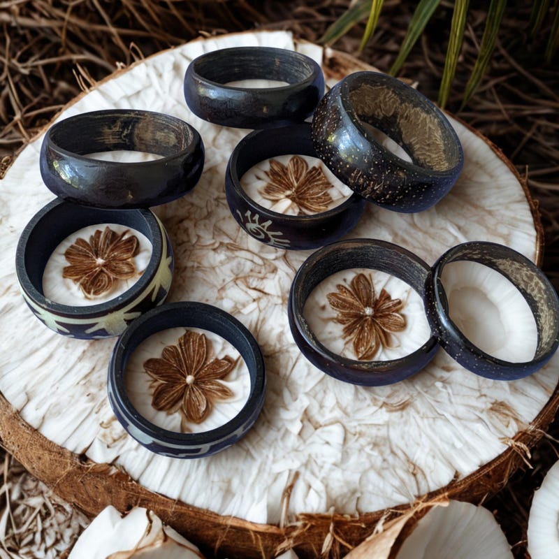Coconut Shells Rings - Etsy