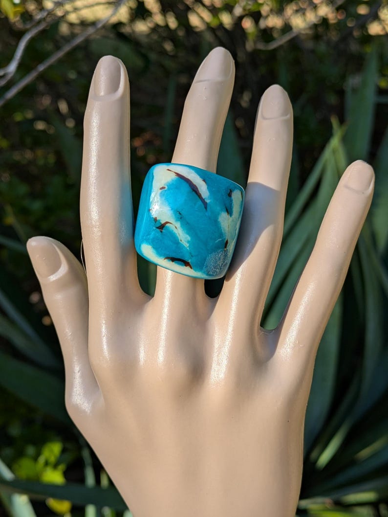 Colorful Tagua Ring – Handmade Vegetable Ivory Statement Ring ...