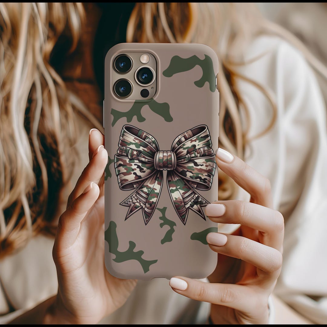 Camo Bow Phone Case - Coquette Camo Bow Phone Case - Perfect Gift for ...