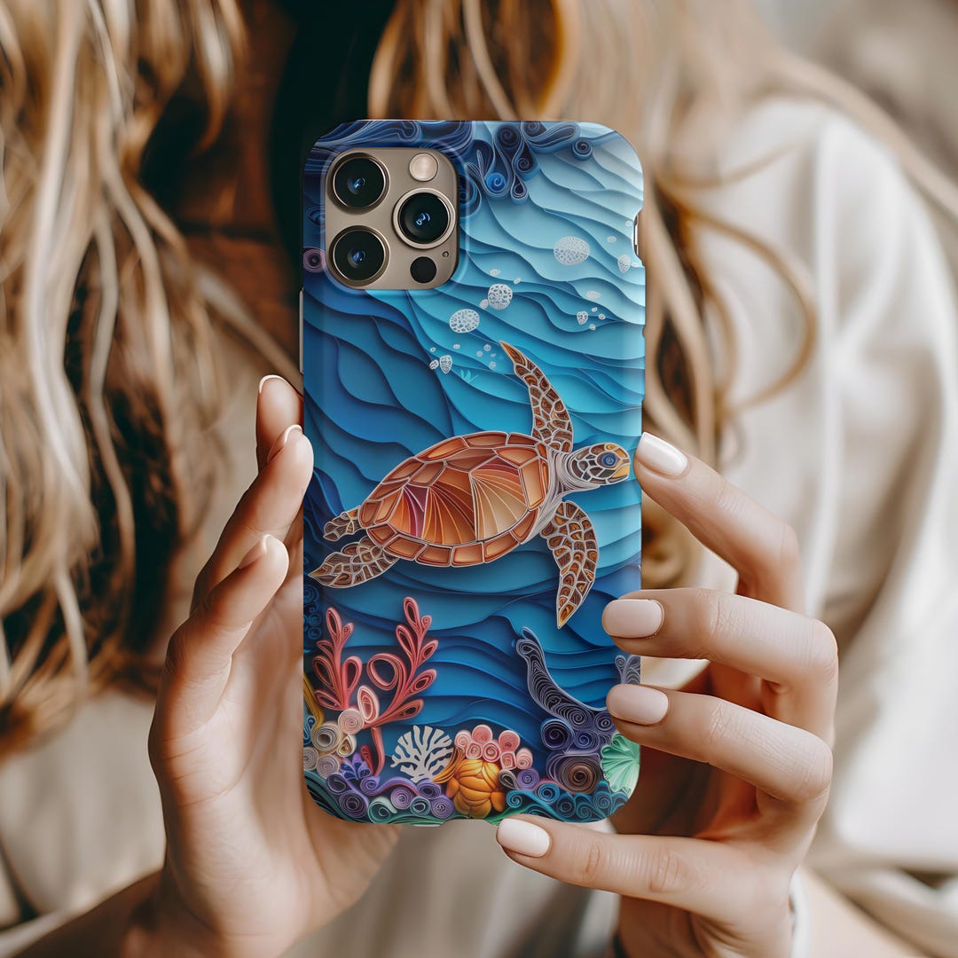 Sea Turtle Phone Case: Ocean Waves, Shockproof Design - Etsy