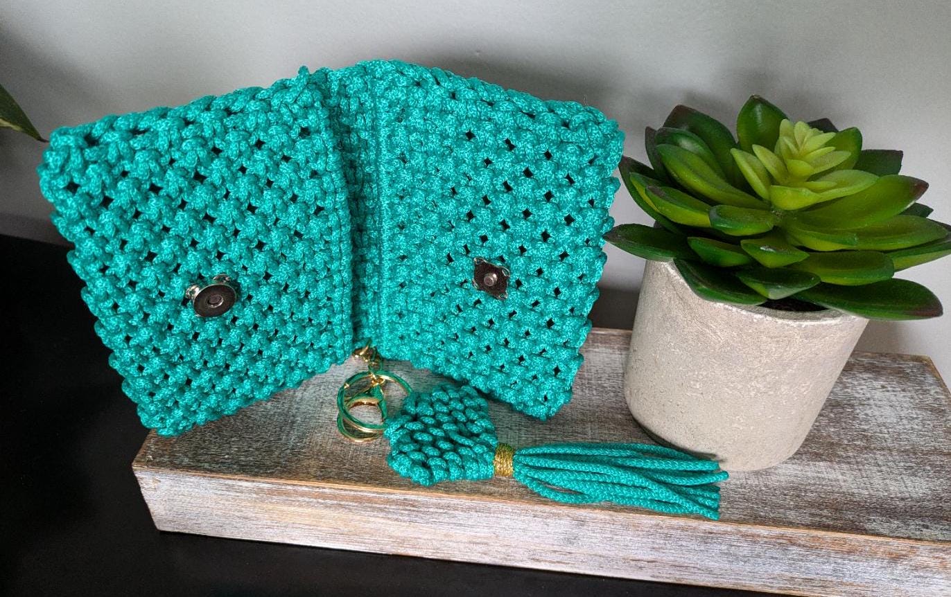 Handmade Macrame Wallet, Boho Chic Coin Purse Clutch, Woven Clutch ...