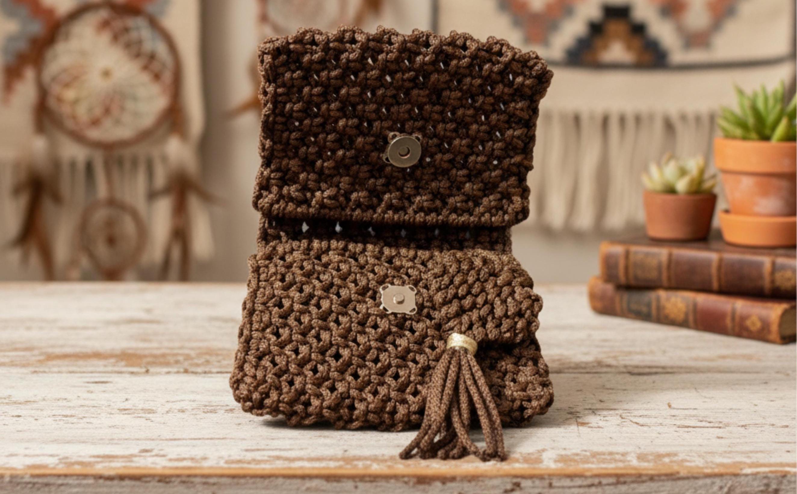 Handmade Macrame Wallet, Boho Chic Coin Purse Clutch, Woven Clutch ...