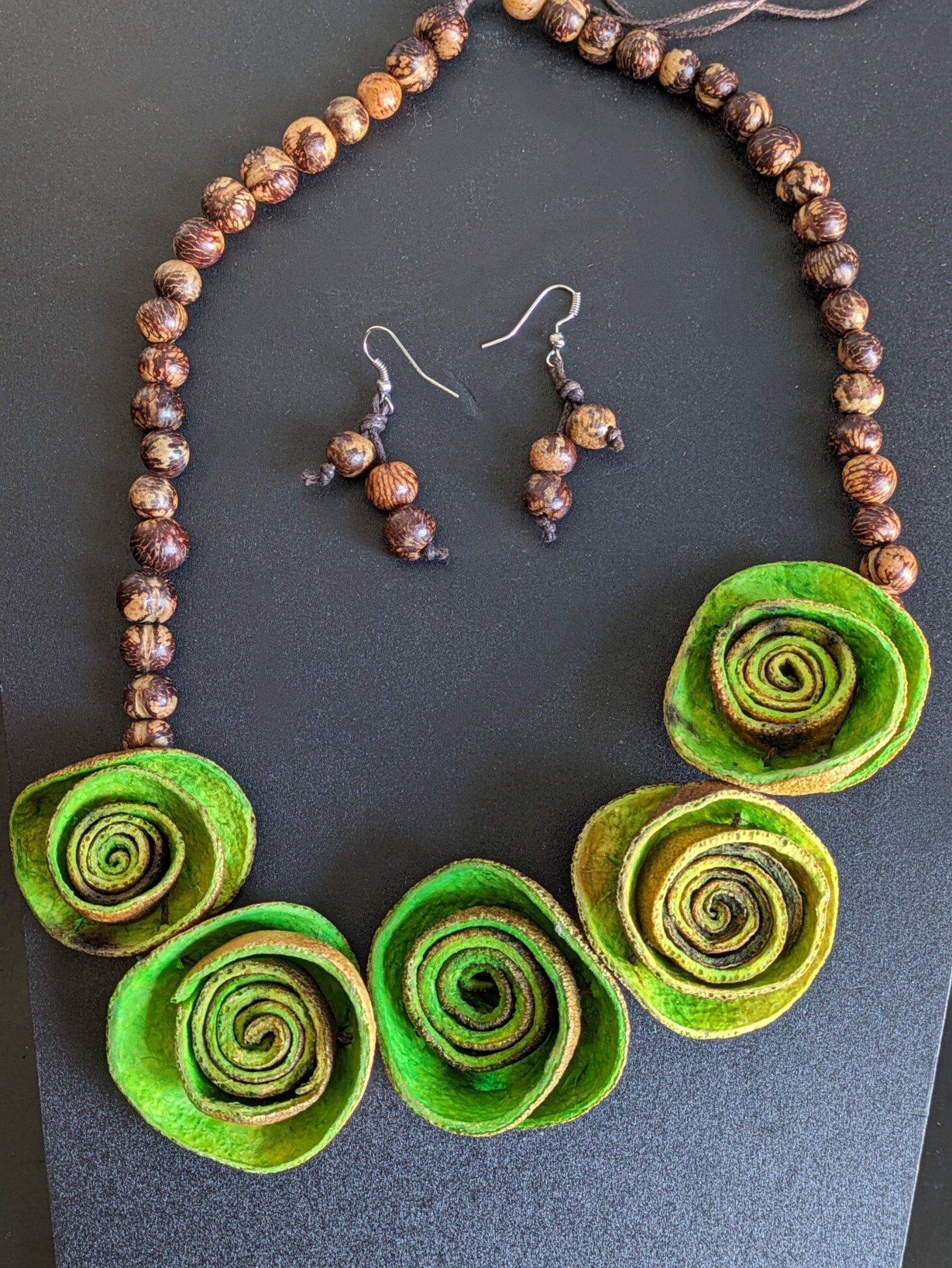 Orange Peel Necklace Set, Orange Peel Roses Extra Long Adjustable ...