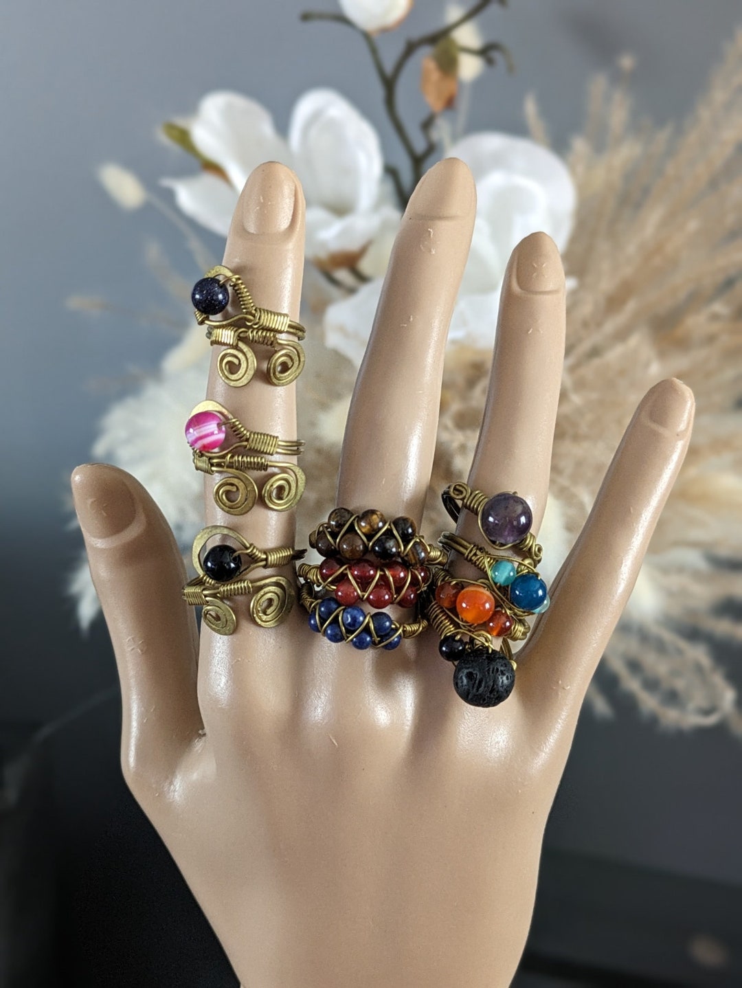 Wire Wrapped Adjustable Ring, Handmade Bronze Free Size - Etsy