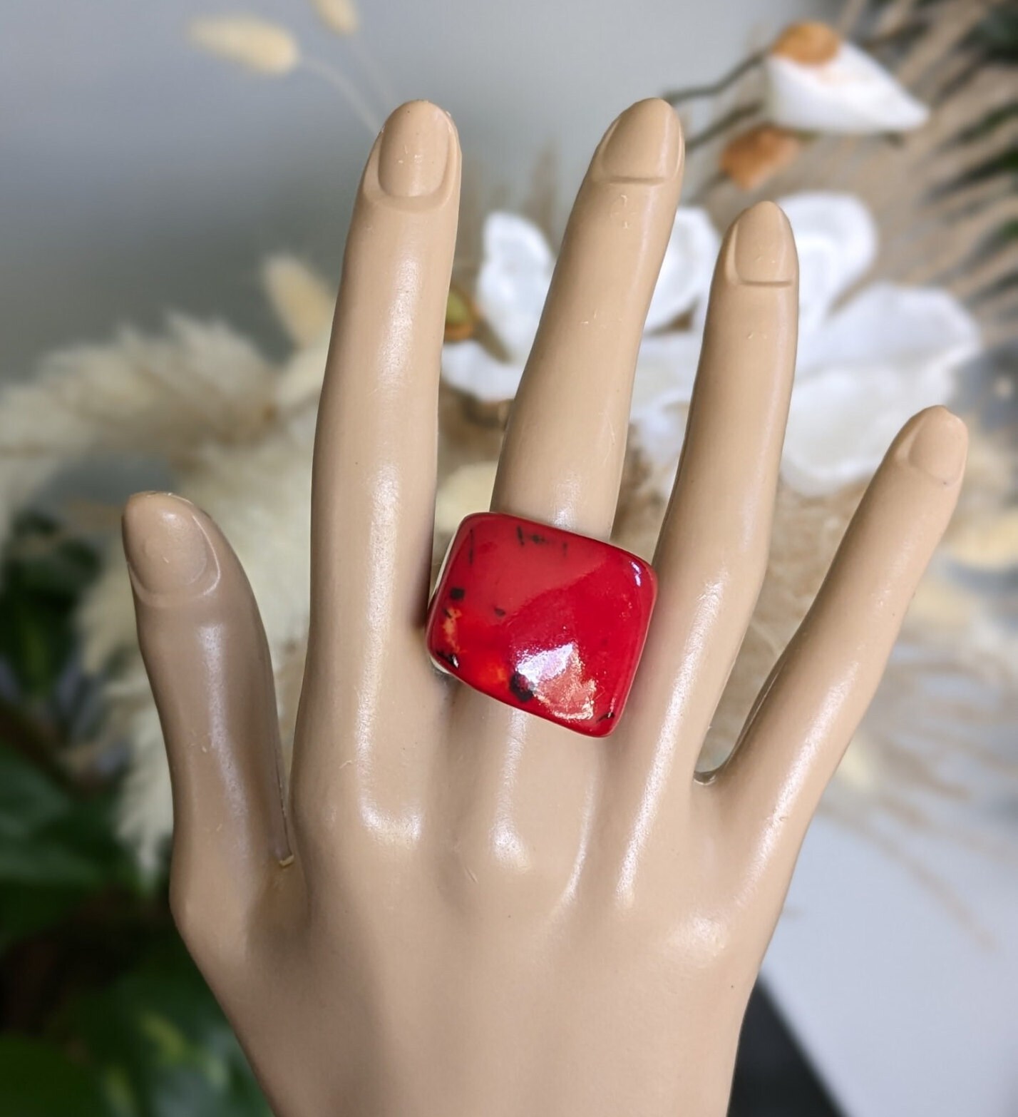 Organic Jewelry Tagua Nut Ring | Ecofriendly Handmade Unique Statement ...