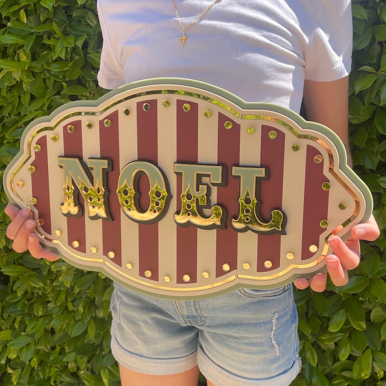 NOEL Vintage Inspired Christmas Sign ~ Custom Text ~ Holiday Decor ...