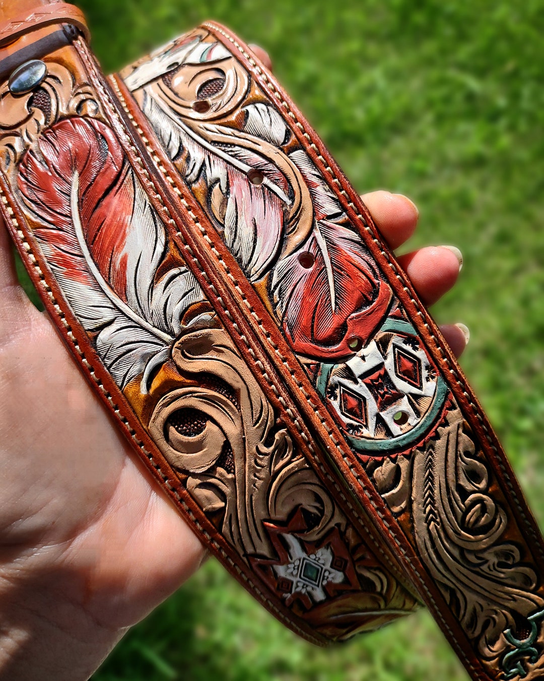 Custom Tooled Leather Belt - Etsy