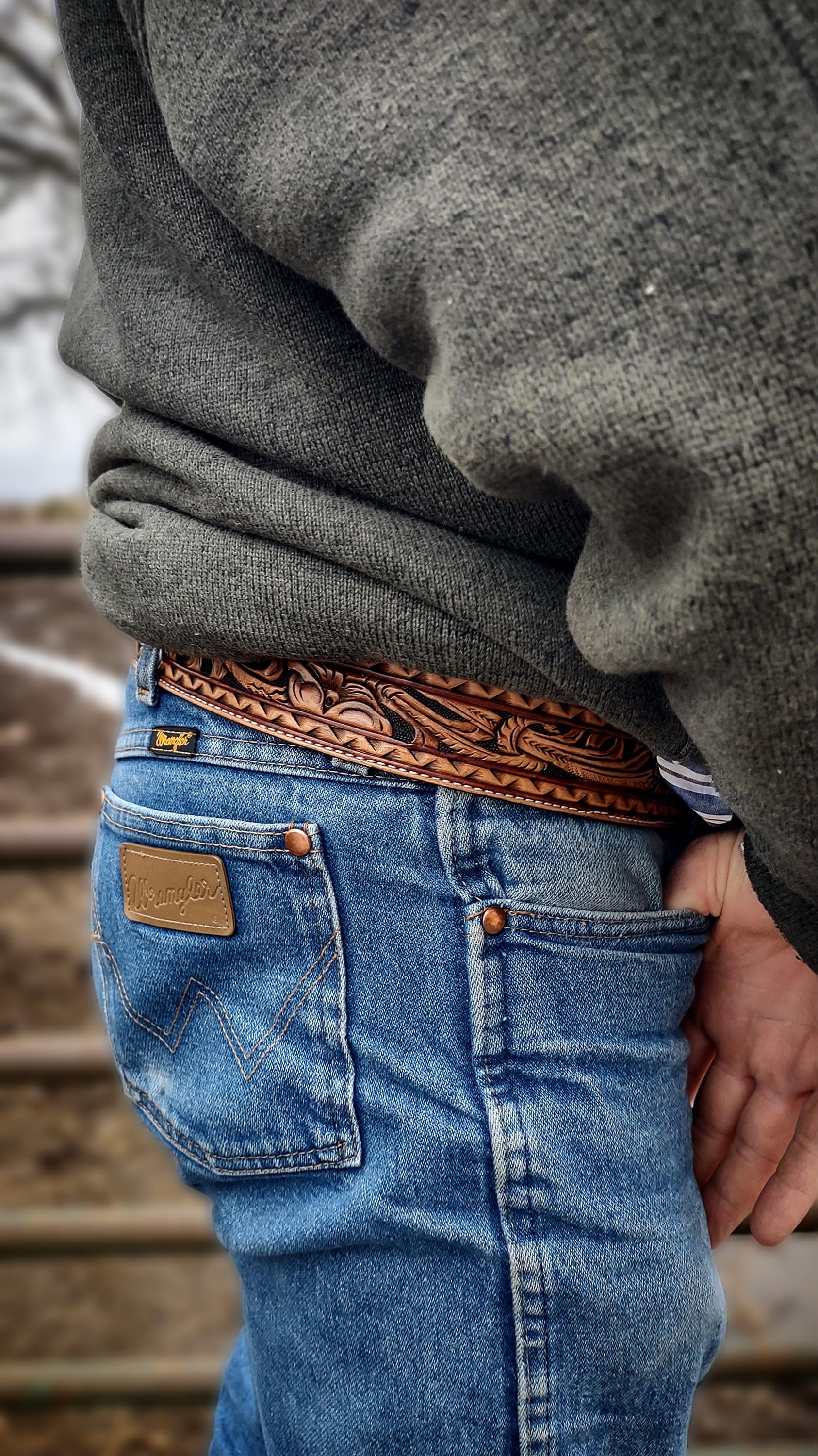Custom Tooled Leather Belt - Etsy