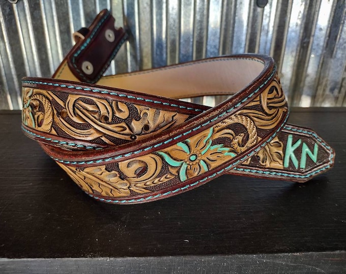 Custom Tooled Leather Belt - Etsy