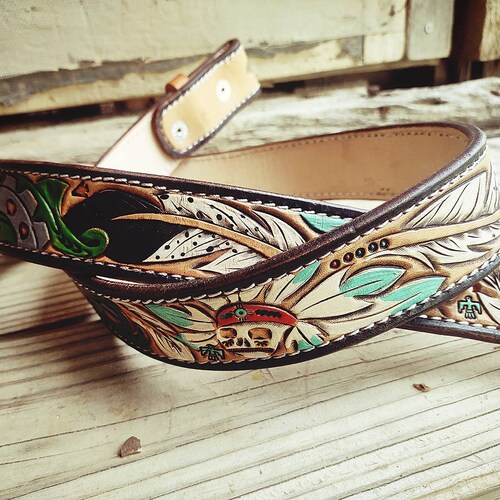 Custom Tooled Leather Belt - Etsy