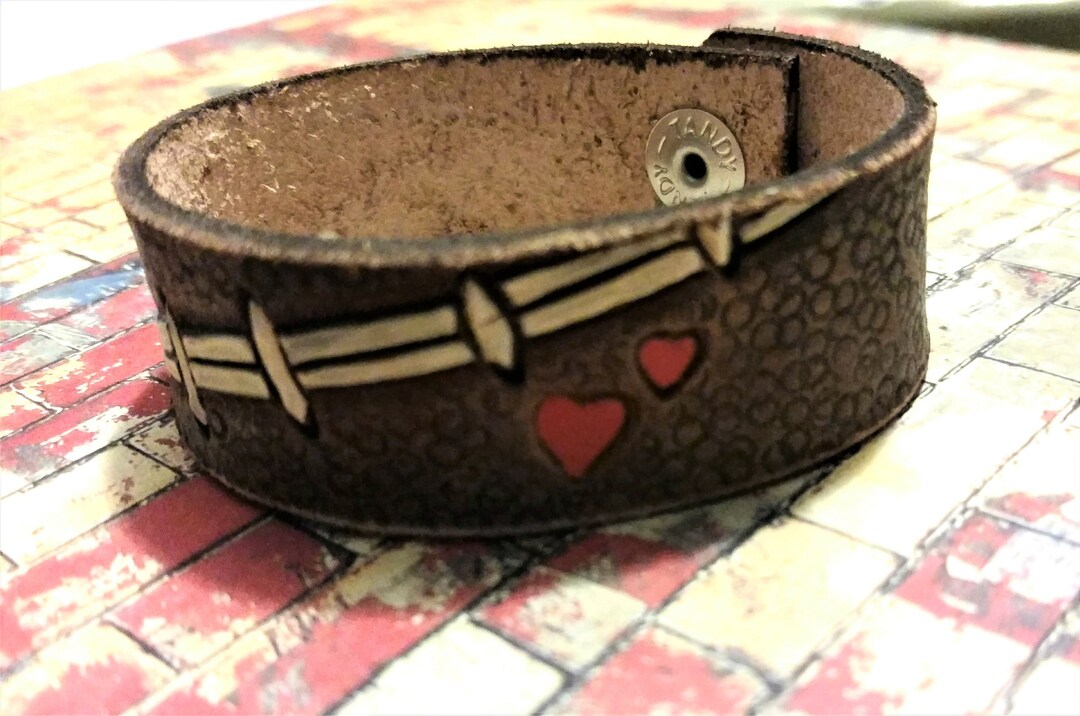 Leather Cuff Football Love - Etsy