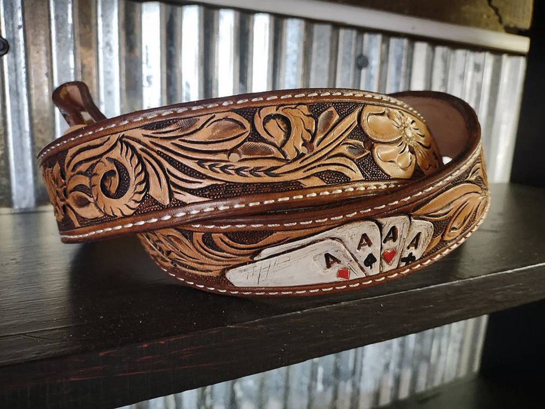 Custom Tooled Leather Belt - Etsy