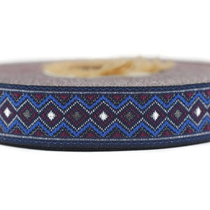 15 Mm Blue&purple Triangle Motive Jacquard Ribbon, (0.59 Inches ...