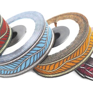 22 Mm Colorfull Feather Ribbon 0.86 Inches Jacquard Ribbon | Etsy