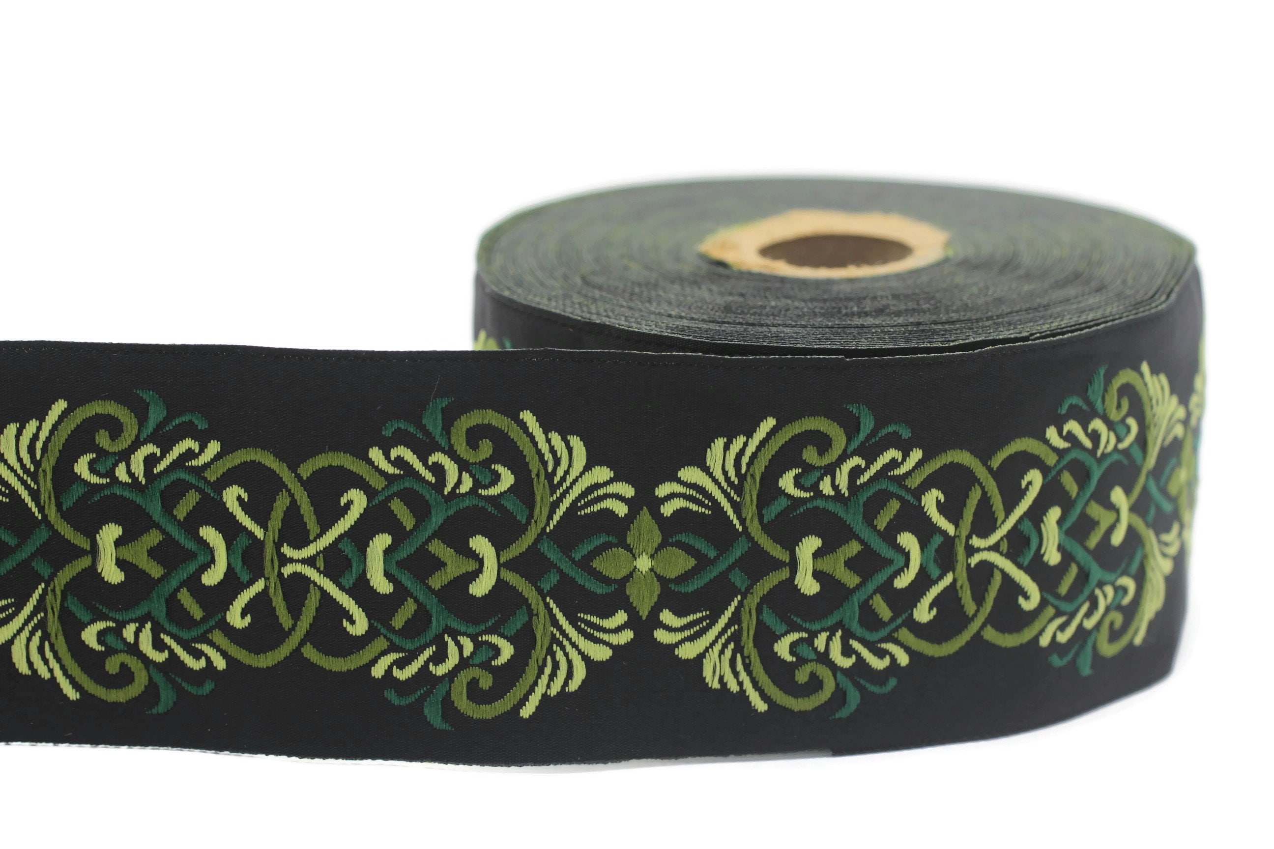 50 Mm Celtic Knot Green Jacquard Ribbons 1.96 Inches Ribbon - Etsy