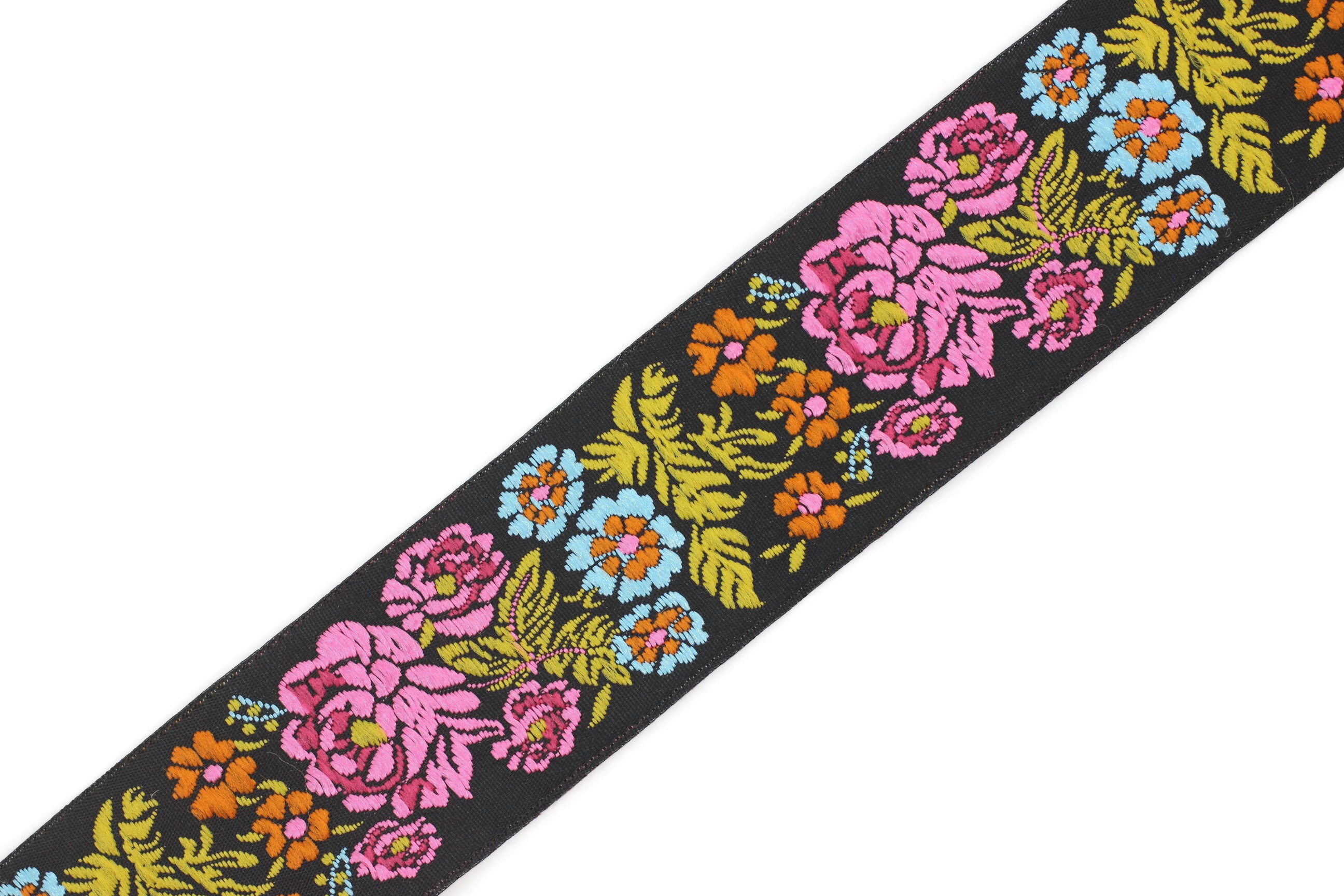 35 Mm Colorful Floral Embroidered Ribbon 1.37 Inches - Etsy