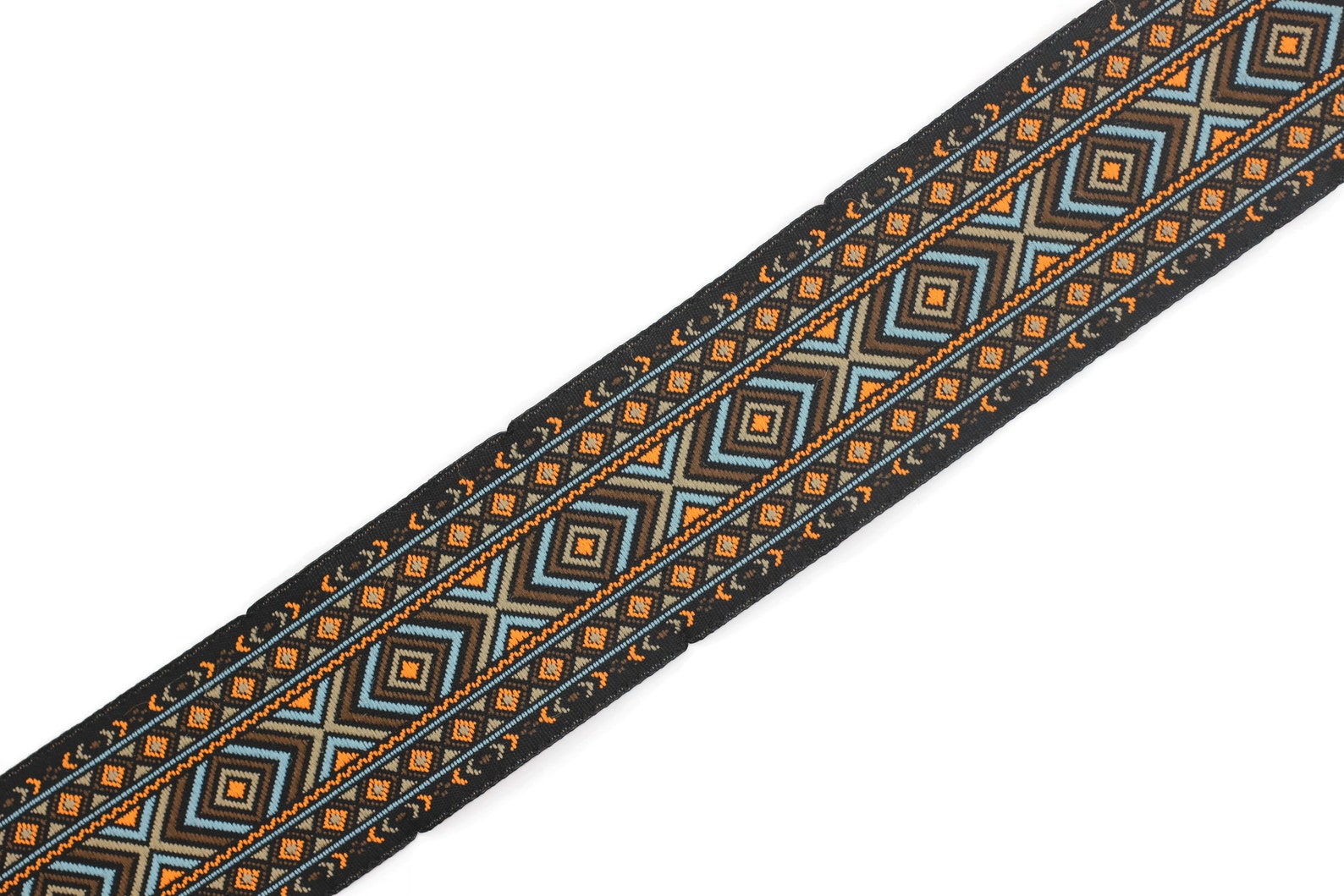 35 Mm Blue&orange African Motif Ribbon 1.37 Inches Vintage - Etsy