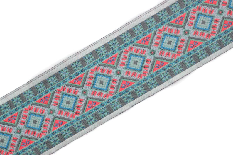 50 Mm Colorfull Geometric Motif Ribbon 1.96 Inches Vintage - Etsy
