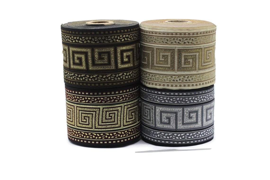 Choose Your Greek Key Jacquard Ribbon 70mm (2.75 Inches), Drapery Trim ...