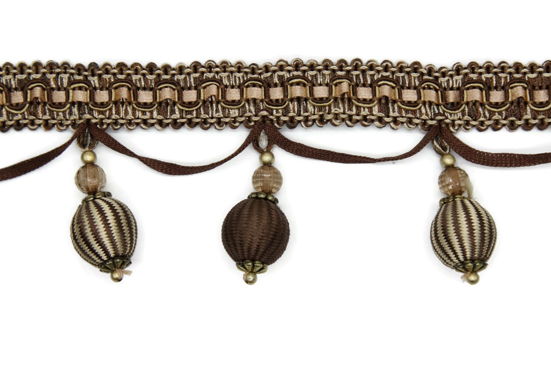 70 Mm Beaded Tassel Fringe Trim, 2.75 Inches, Gimp Header, by the Yard ...