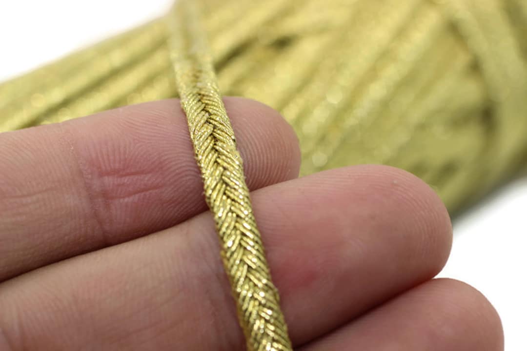 5 Mm Thick Soutache Cord, Metallic Gold Braid Cord, 5 Mm Twisted Cord ...