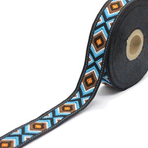 25 Mm Sky Blue Jacquard Trim (0.98 Inches), Vintage Ribbon, Decorative ...