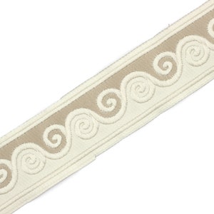 35 Mm Light Brown Scroll Jacquard Trim (1.37 Inches), Native American ...