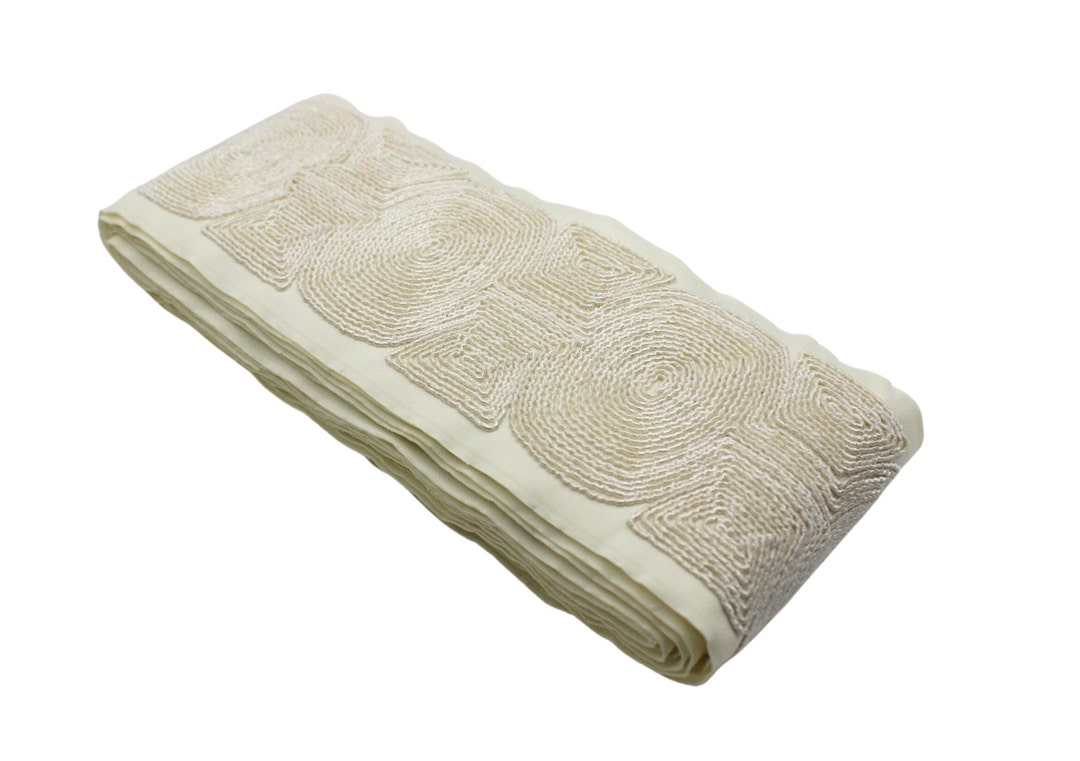 100 Mm Embroidered Curtain Panel Trims (3.93"), Drapery Panel Bandings ...