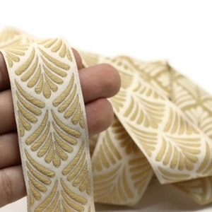 35 Mm Golden Seashell 1.37 (inch) | Seashell Ribbon | Embroidered Woven ...