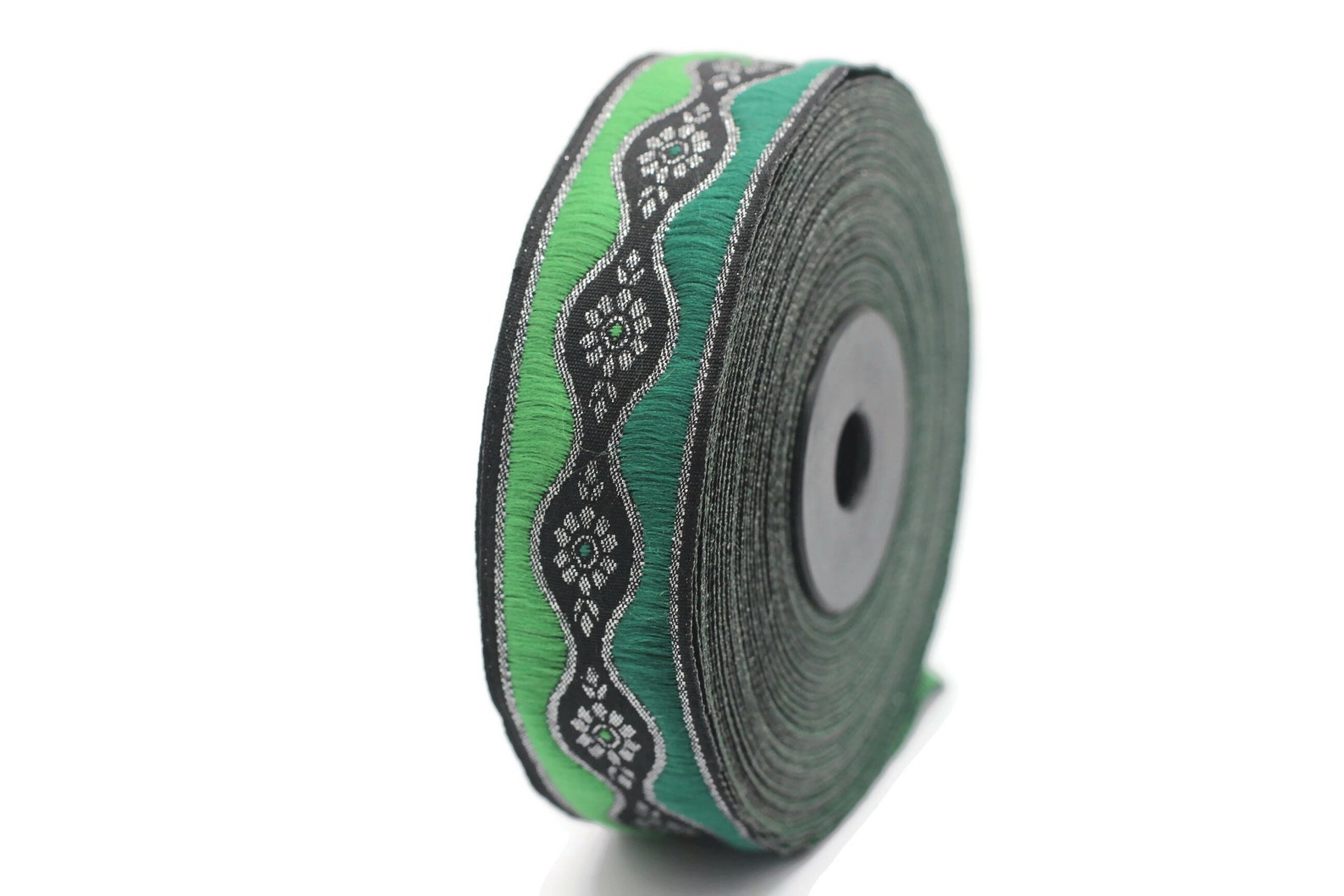 25 Mm Green Floral Vintage Ribbon 0.98 Inches Floral - Etsy