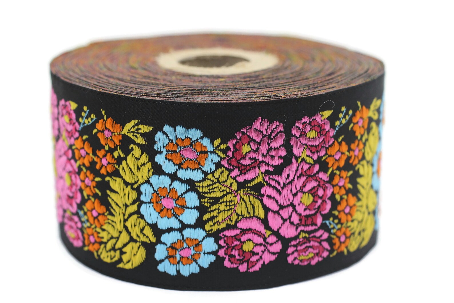 50 Mm Colorful Floral Embroidered Ribbon 1.96 Inches Vintage - Etsy
