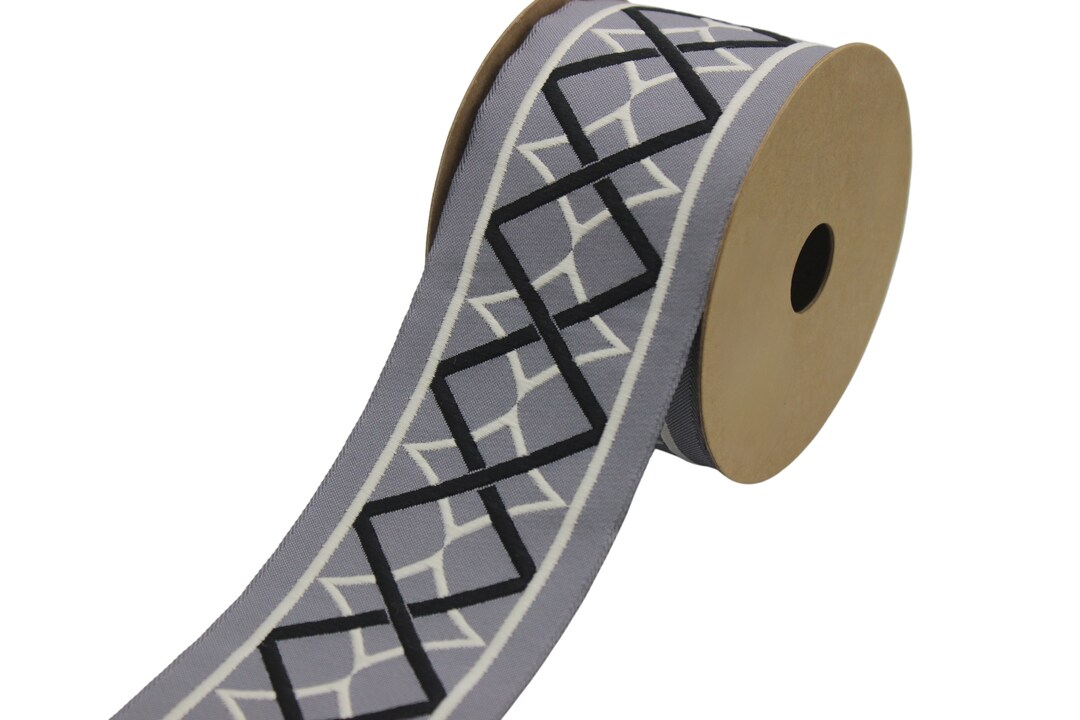2.67" Grey Curtain Trim Tape, Upholstery Trims, Fabric Trimmings ...