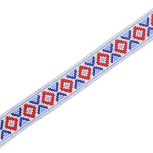 16 Mm Blue&red Geometric Diamond Jacquard Trim (0.62 Inches) Decorative ...