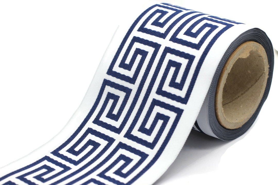100 Mm Elegant Greek Key Border, Curtain Trims, Sewing Trim, Drapery ...