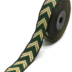 22 Mm Green Metallic Ribbon, 0.86 Inches, Jacquard Ribbon, Craft ...