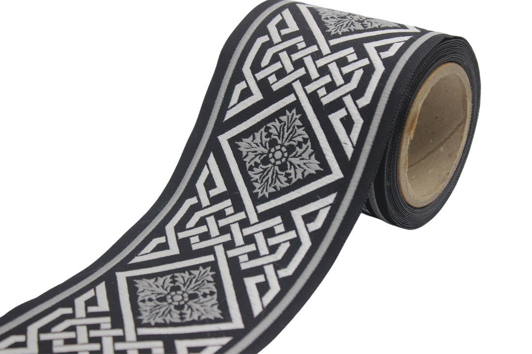 100 Mm Embroidered Ribbons (3.93 Inch), Carpet Motive, Sewing Trim ...