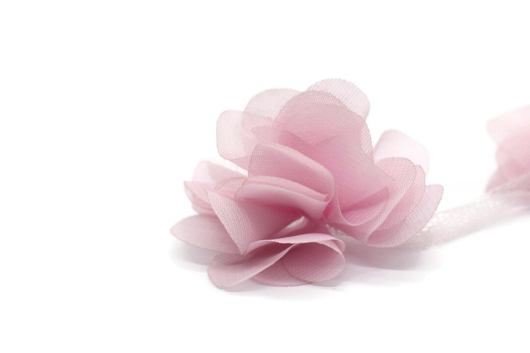 50 Mm Baby Pink Chiffon Flower,fluffy Flower for Hair Accessories,rose ...