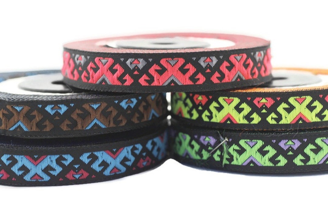 12mm Colorfull Embroidered Ribbon Trim, 0.47inc, Jacquard Ribbons ...