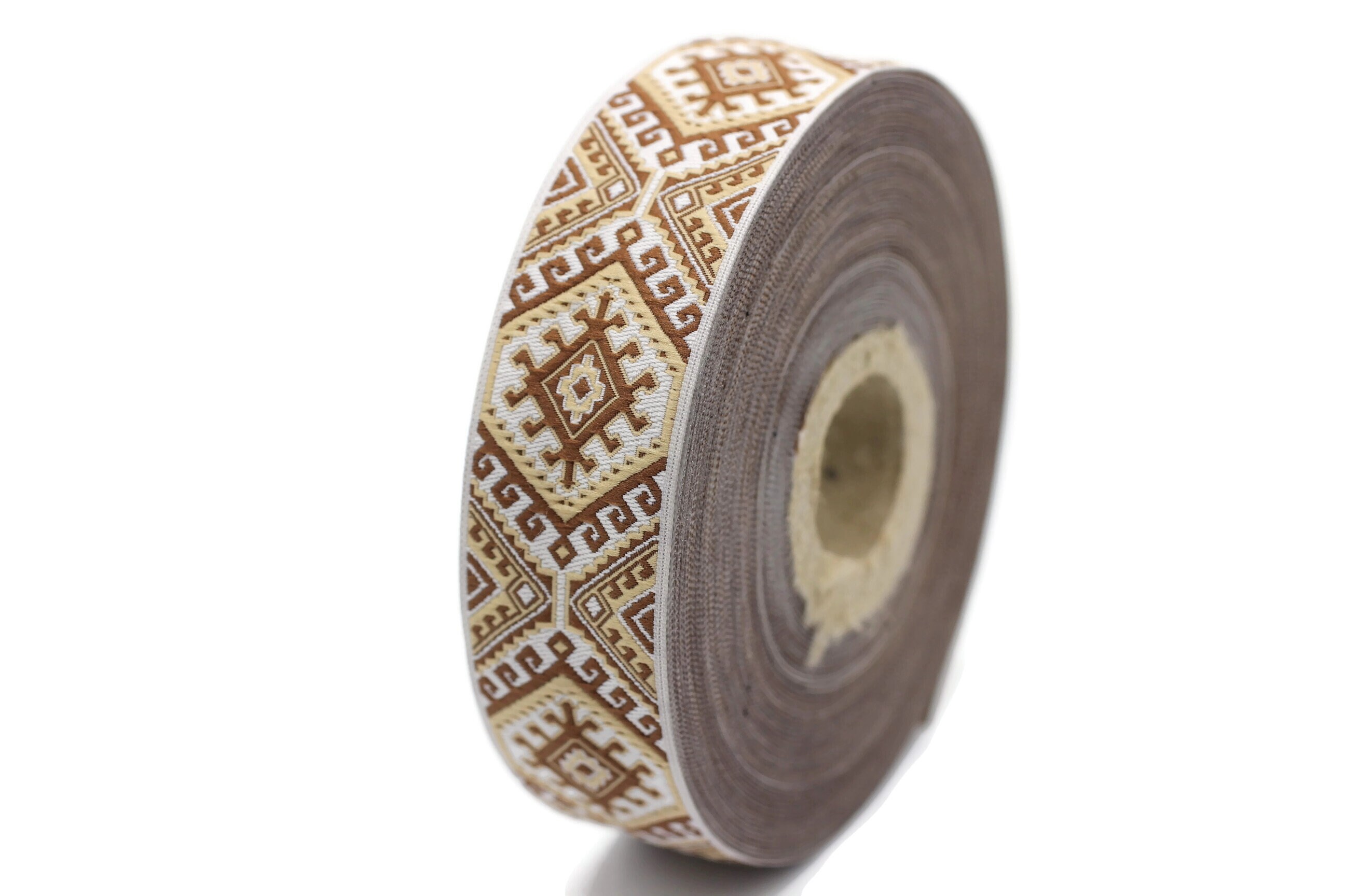 25mm Brown Embroidered Ribbon Jacquard Ribbon 0.98inc - Etsy